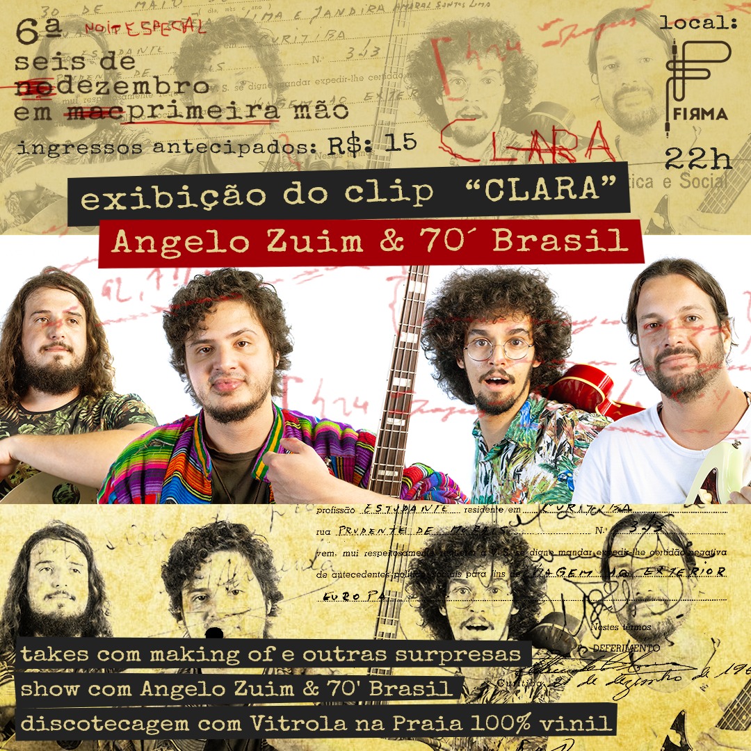 Banda Angelo Zuim & 70’ Brasil estreia primeiro clipe - FundArt